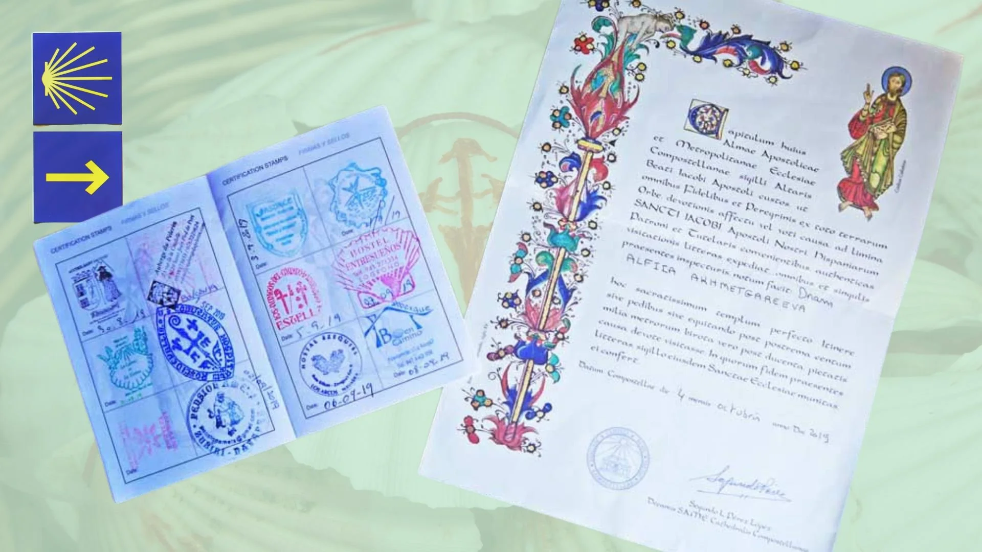 Certificate of Distance vs. Compostela Camino Certificate